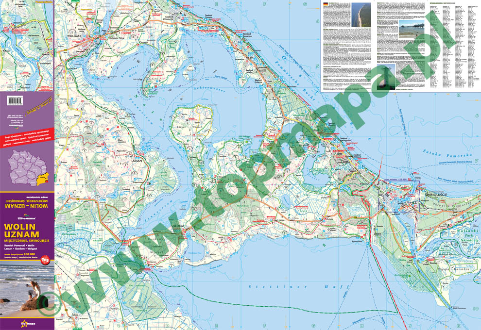 Wolin, Uznam - Woliński Park Narodowy - mapa turystyczna TopMapa